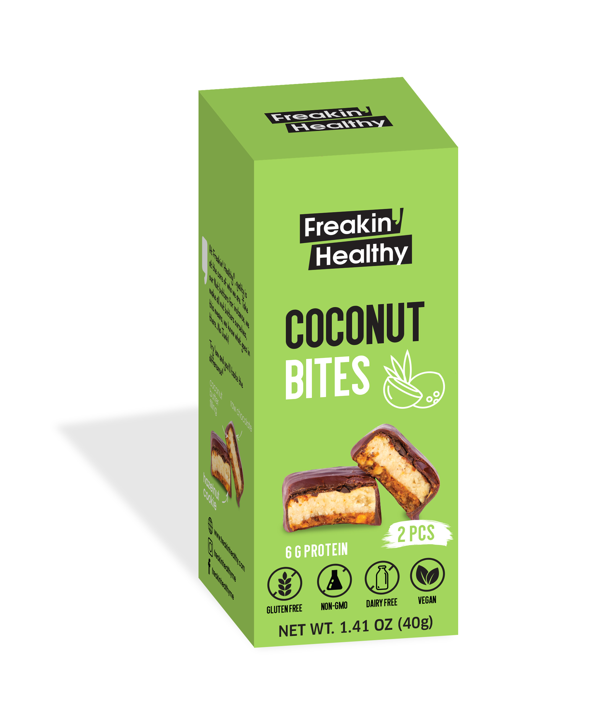 Best Nut Butter Bites – Coconut 40g x 1 box – Freakin Healthy